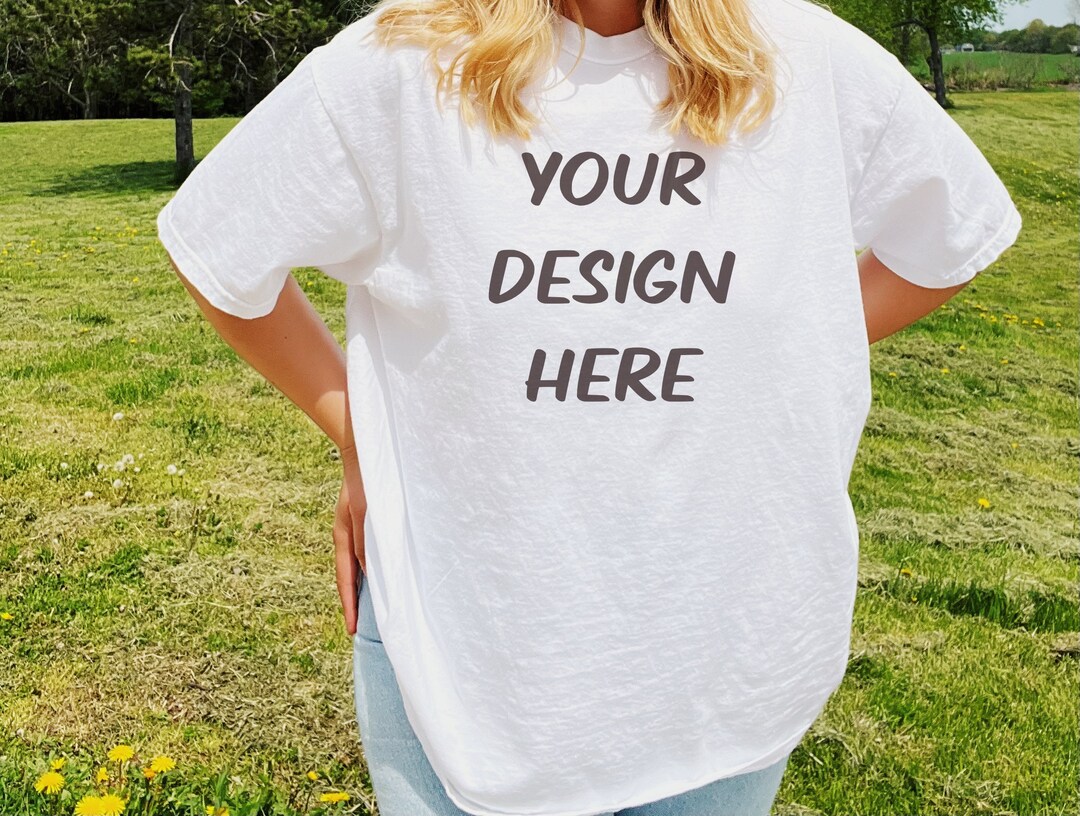 BUNDLE Comfort Colors C1717 White Tee Model Lifestyle Mockups POD ...