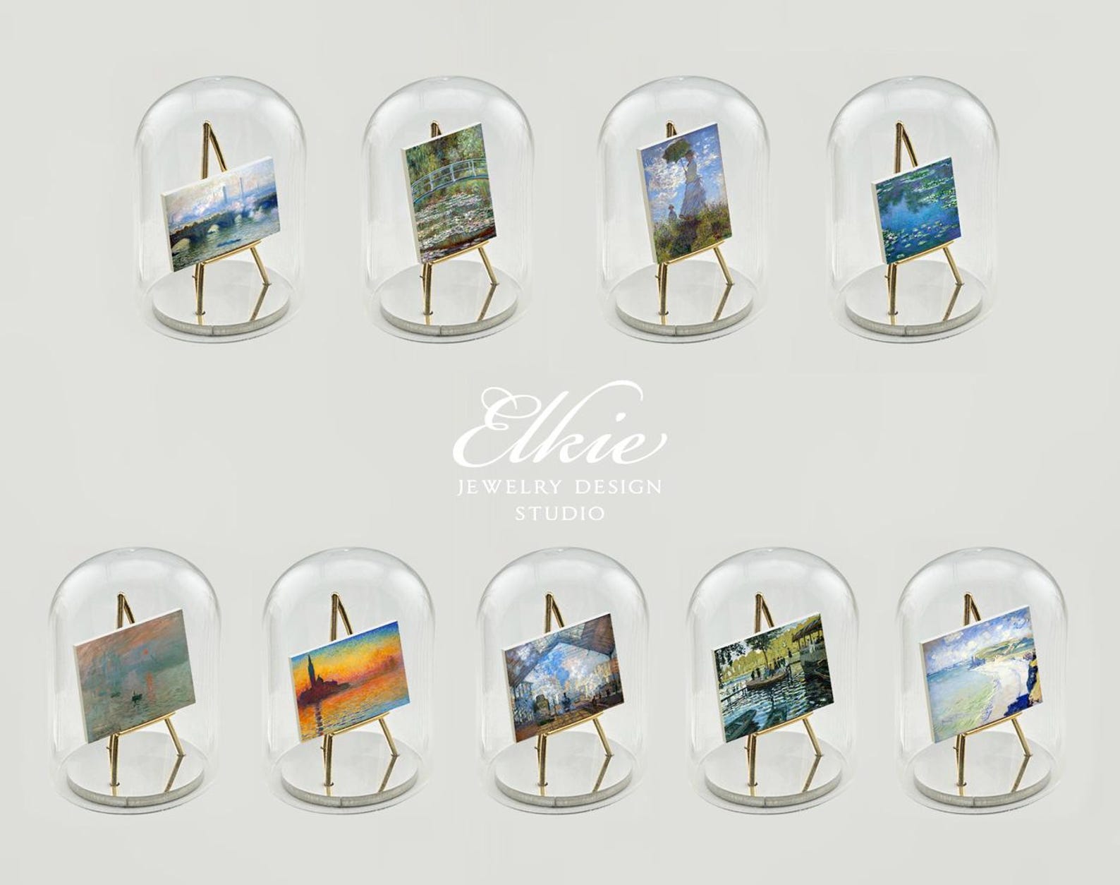 Miniature Claude Monet Waterloo Bridge, Gray Day Art Print, 18k Gold ...