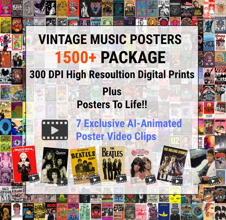 1500+ Vintage Music & Concert Posters, High Resolution 300 Dpi Image ...
