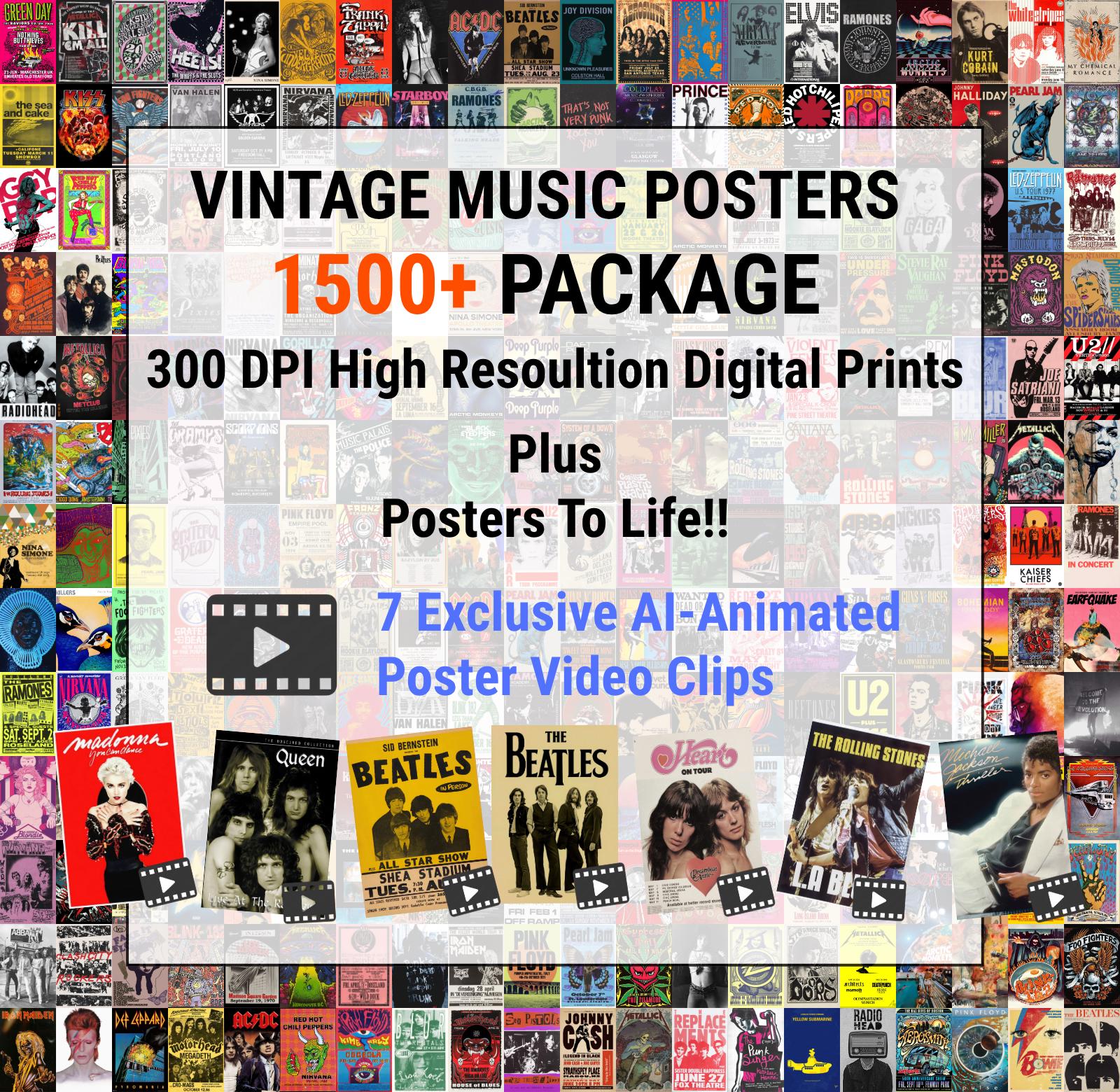 1500+ Vintage Music & Concert Posters, High Resolution 300 Dpi Image ...