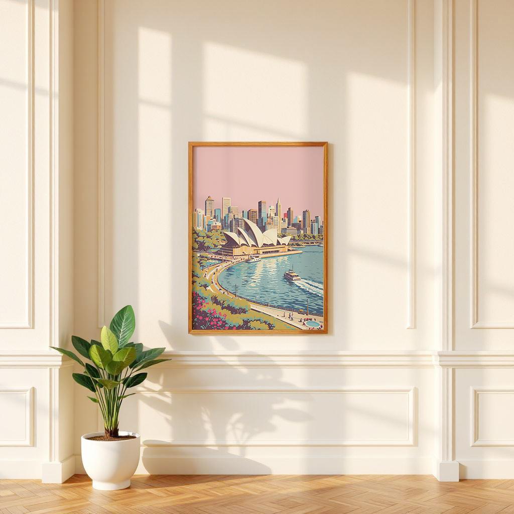 Sydney Opera House Retro Poster, Vintage Sydney Wall Art, Sydney ...
