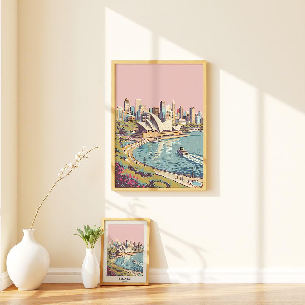 Sydney Opera House Retro Poster, Vintage Sydney Wall Art, Sydney ...