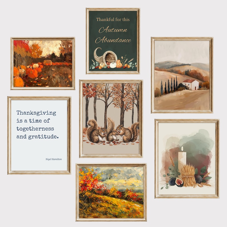 Thanksgiving 35+ Printable Gallery Wall Set, Fall Art Prints, Autumn ...