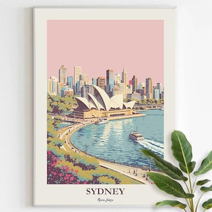 Sydney Opera House Retro Poster, Vintage Sydney Wall Art, Sydney ...