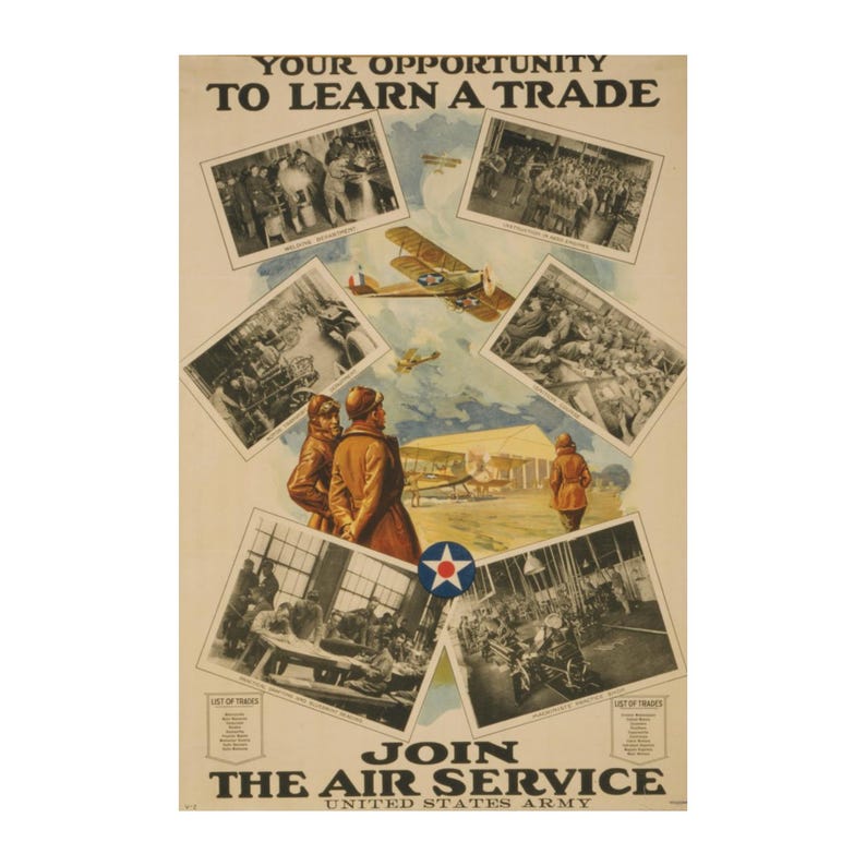 30+ Vintage US Army Air Force Posters Digital Prints, AI Upscaled 8K ...