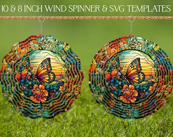Vintage Van Wind Spinner Stained Glass Sublimation Design Template ...
