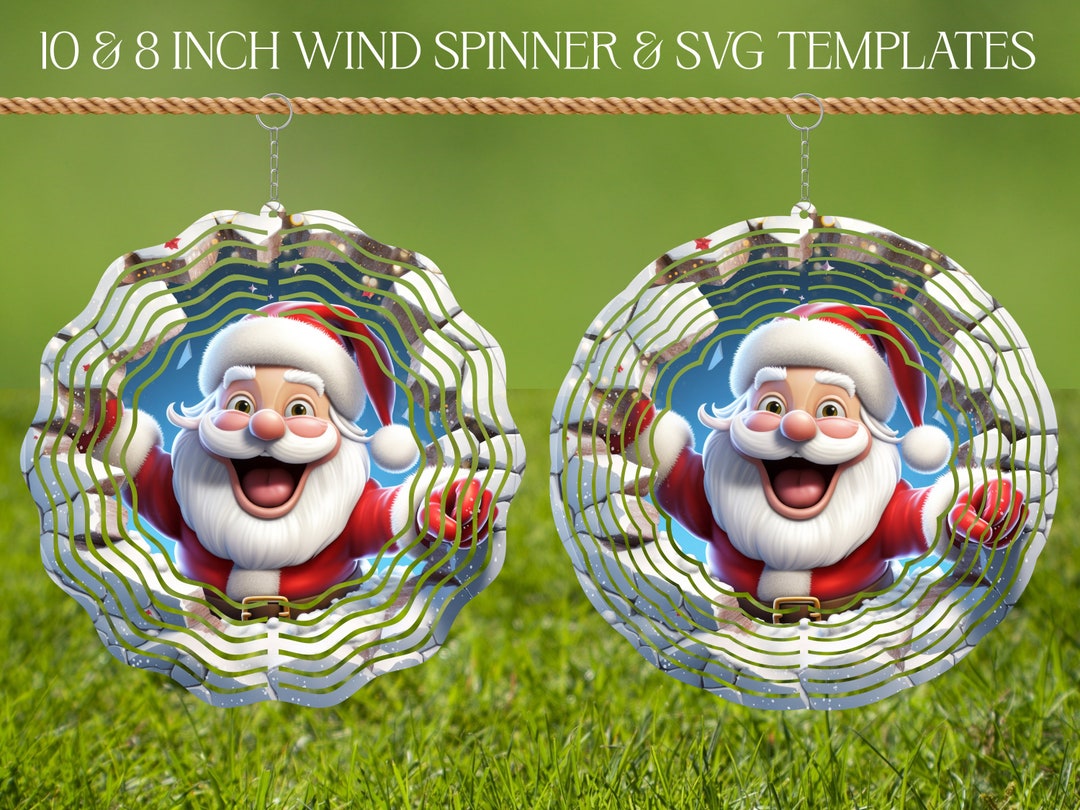 3D Santa Claus Wind Spinner Sublimation Design Template, Wind Spinner ...