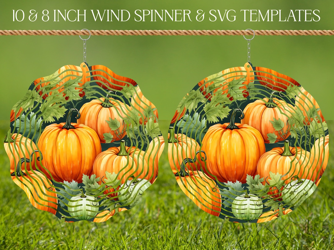 3D Pumpkin Wind Spinner Sublimation Design Template Spinner SVG Png 10 ...