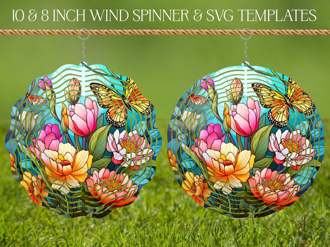 Wildflowers Field Wind Spinner Stained Glass Sublimation Design ...