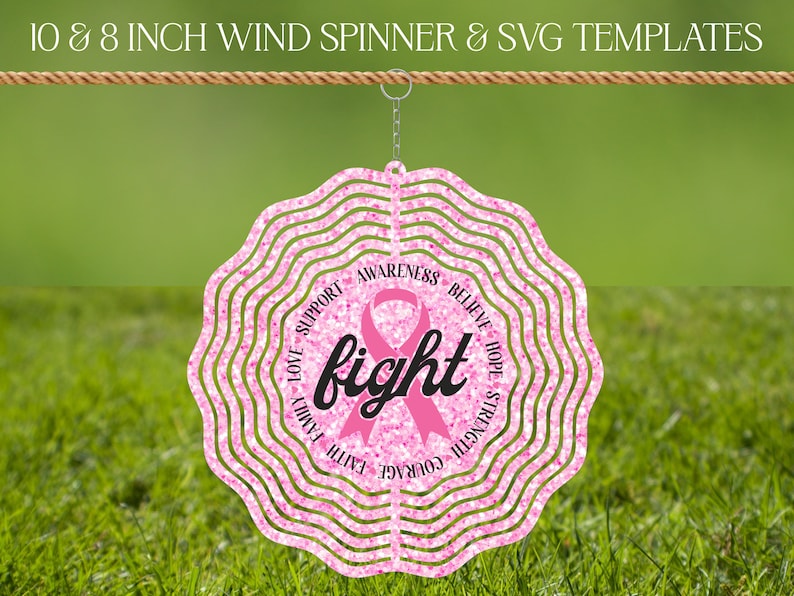 Breast Cancer Wind Spinner Sublimation Design Template, Wind Spinner ...