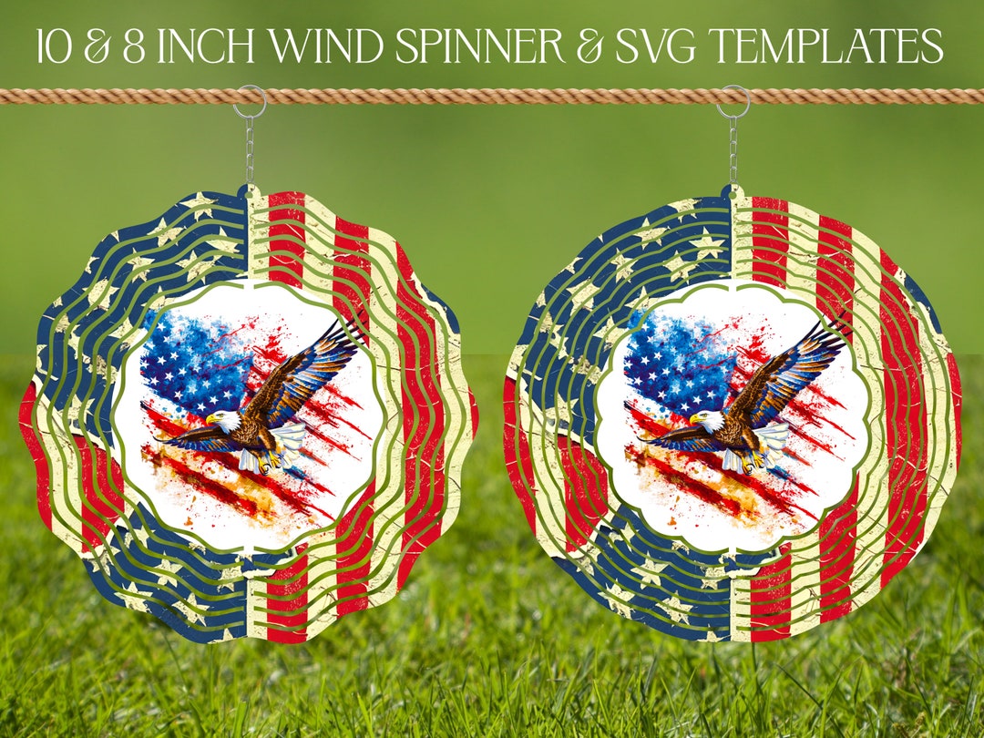 Usa Flag Wind Spinner Sublimation Template, Wind Spinner SVG, 10 and 8 ...