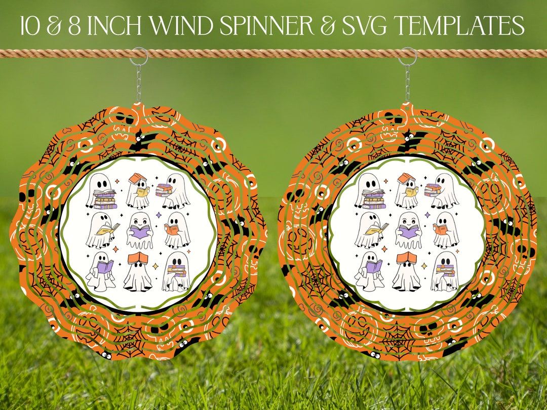 Cute Ghost Reading Book Wind Spinner Sublimation Design Template ...