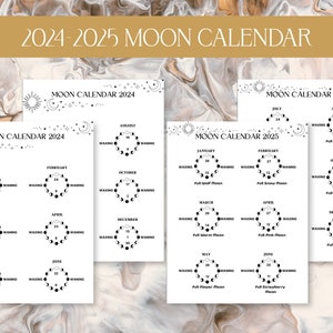 Editable Moon Astrology Planner in Canva, Template Pack, 2024 2025 Moon ...