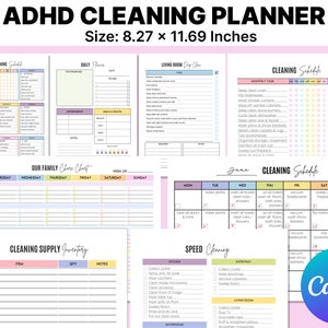 ADHD Cleaning Planner, Weekly, Monthly Bundle, Checklist, Declutter ...