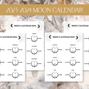 Editable Moon Astrology Planner in Canva, Template Pack, 2023 2024 Moon ...