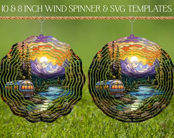 Butterfly Wind Spinner Stained Glass Sublimation Design Template, Wind ...