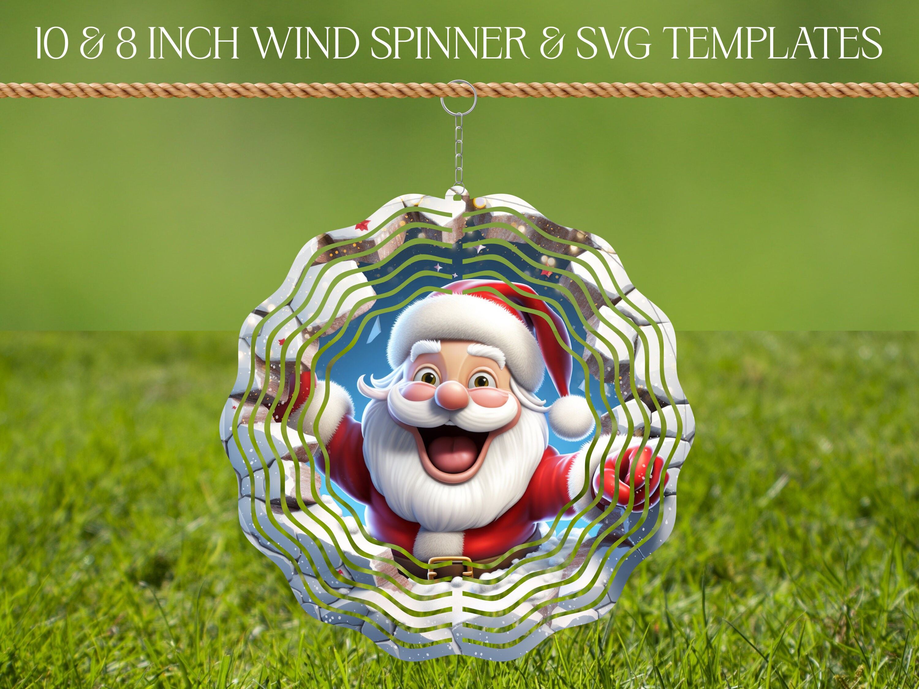 3D Santa Claus Wind Spinner Sublimation Design Template, Wind Spinner ...