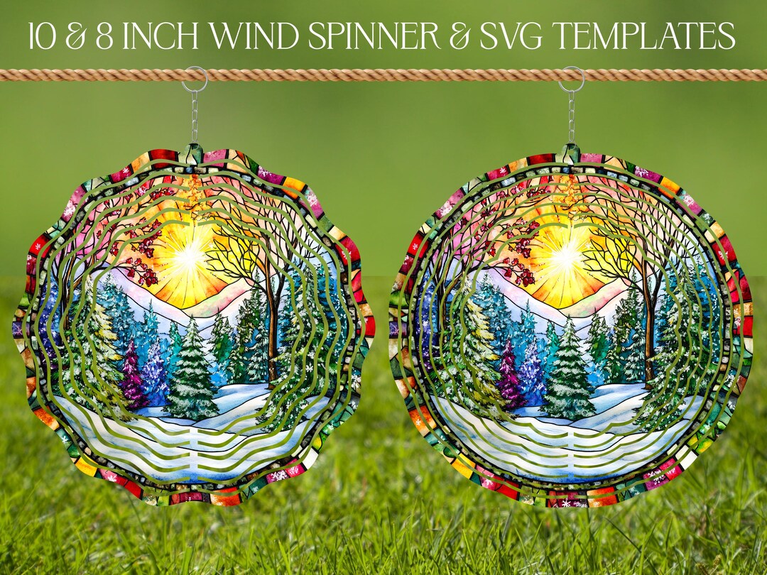 Wind Spinner Stained Glass Sublimation Design Template Wind Spinner SVG ...