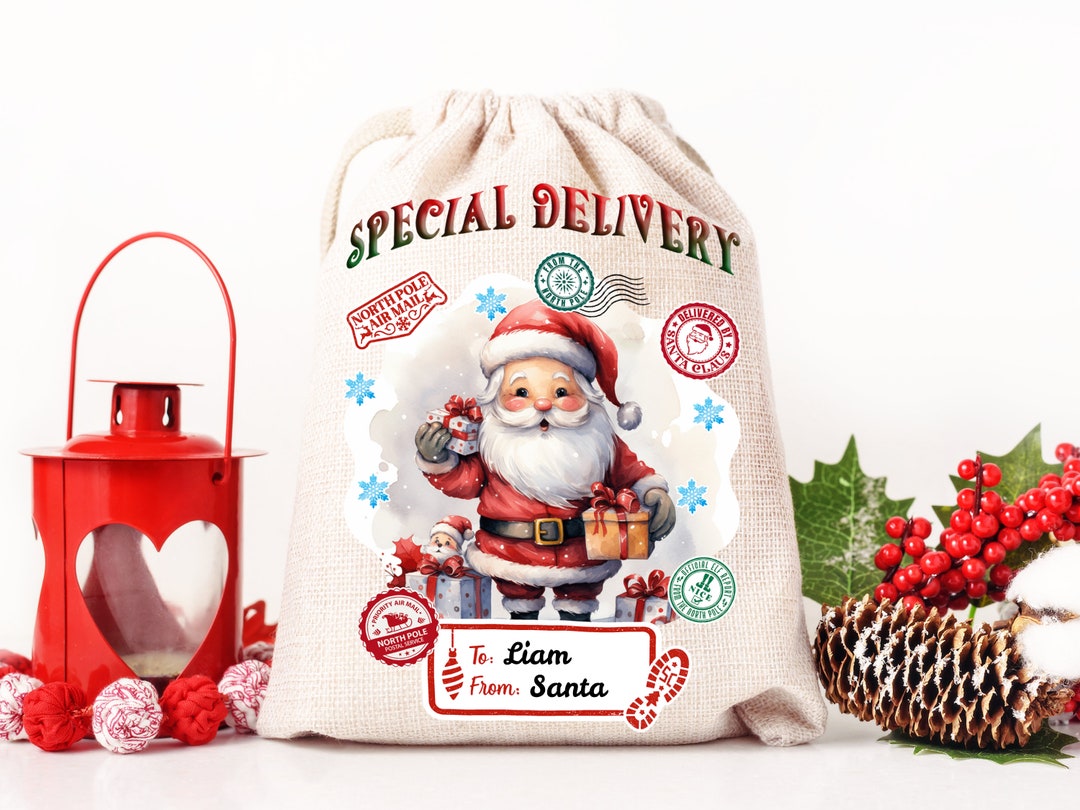 Santa Sack Sublimation Design PNG, Christmas Gift Bag PNG File ...