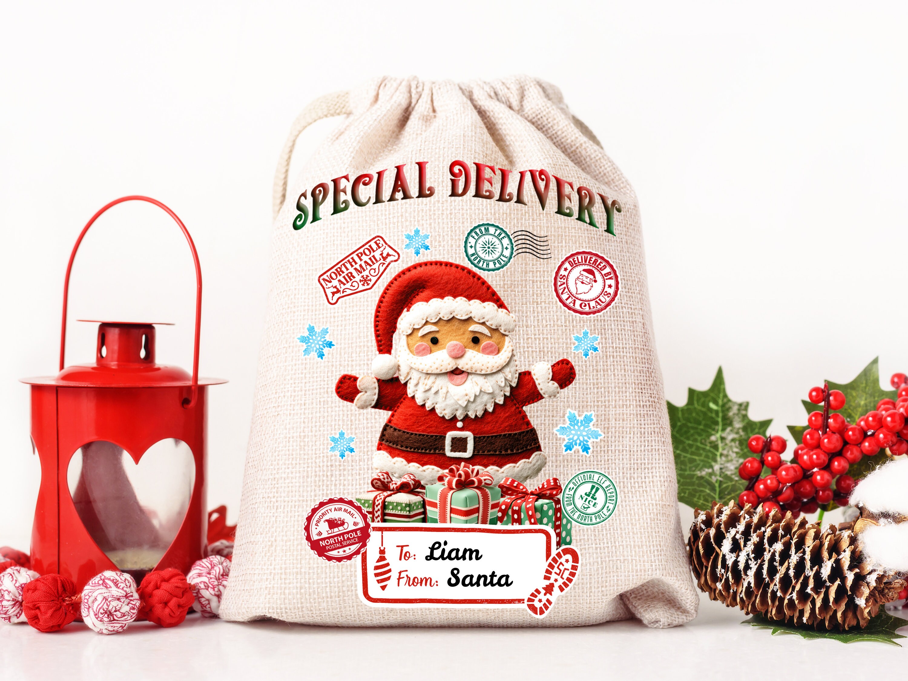 Santa Sack Sublimation Design PNG Christmas Gift Bag PNG File - Etsy