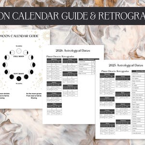 Editable Moon Astrology Planner in Canva, Template Pack, 2025 2026 Moon ...