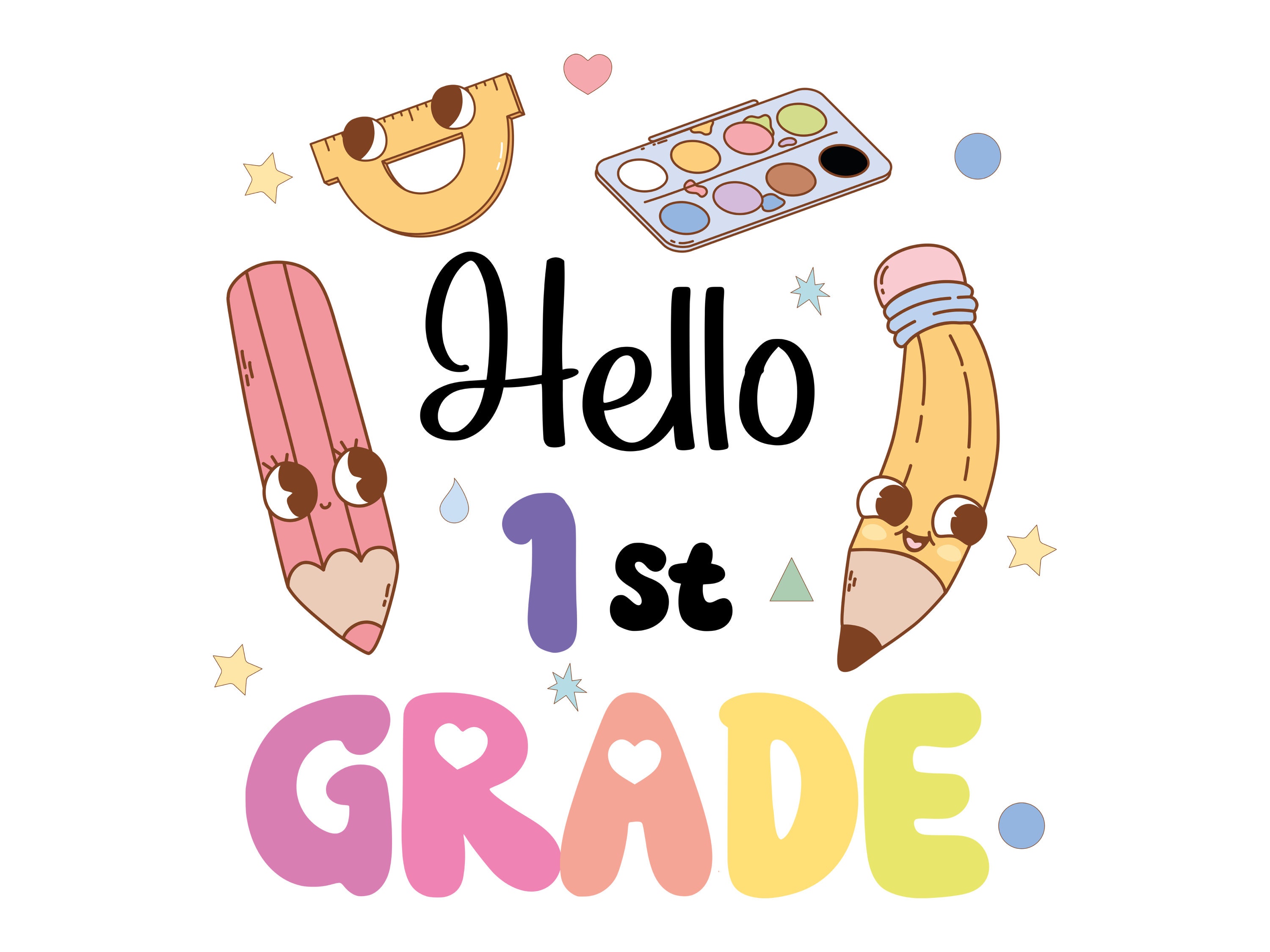 Hello School Png Bundle Retro First Day Pre K Kindergarten - Etsy