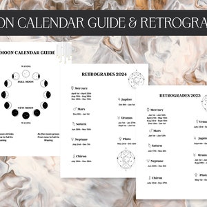 Editable Moon Astrology Planner in Canva, Template Pack, 2023 2024 Moon ...