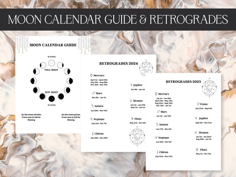Editable Moon Astrology Planner in Canva Template Pack 2023 - Etsy