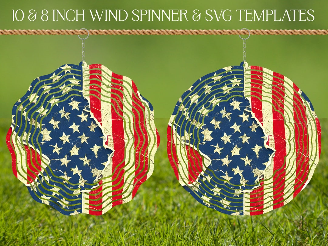 Usa Flag Wind Spinner Sublimation Vintage Design Template, Wind Spinner ...