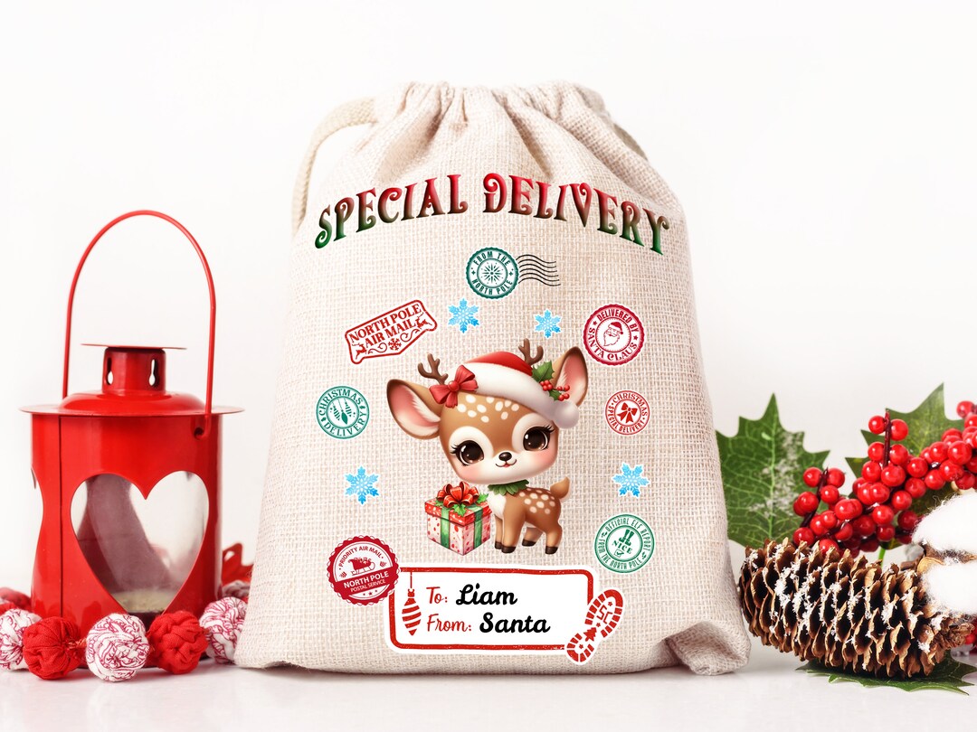Santa Sack Sublimation Design PNG, Christmas Gift Bag PNG File ...