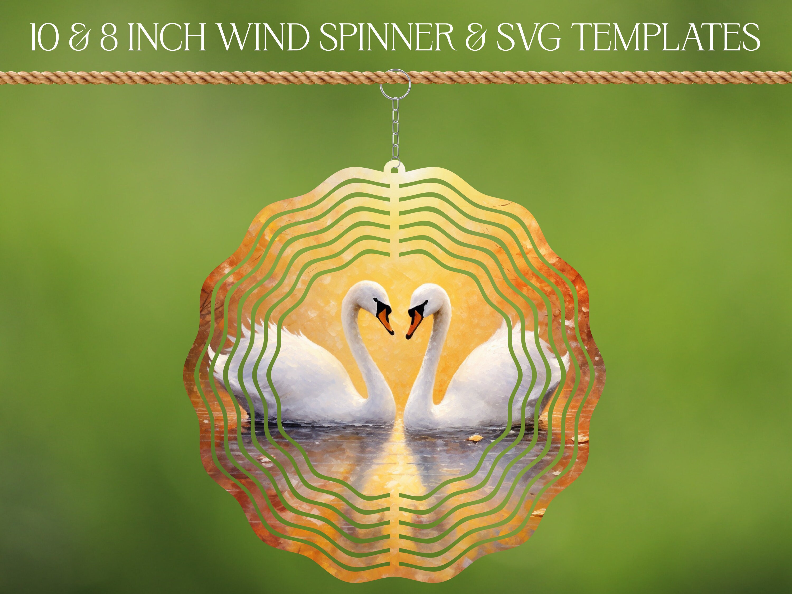 Beautiful Swan Wind Spinner Watercolor Sublimation Design - Etsy