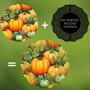 3D Pumpkin Wind Spinner Sublimation Design Template Spinner SVG Png 10 ...
