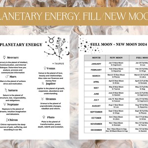 Editable Moon Astrology Planner in Canva, Template Pack, 2023 2024 Moon ...