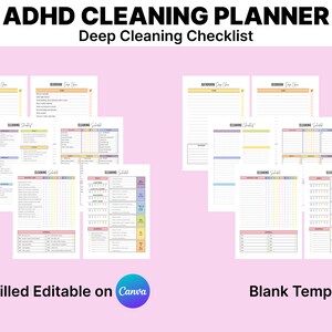ADHD Cleaning Planner, Weekly, Monthly Bundle, Checklist, Declutter ...