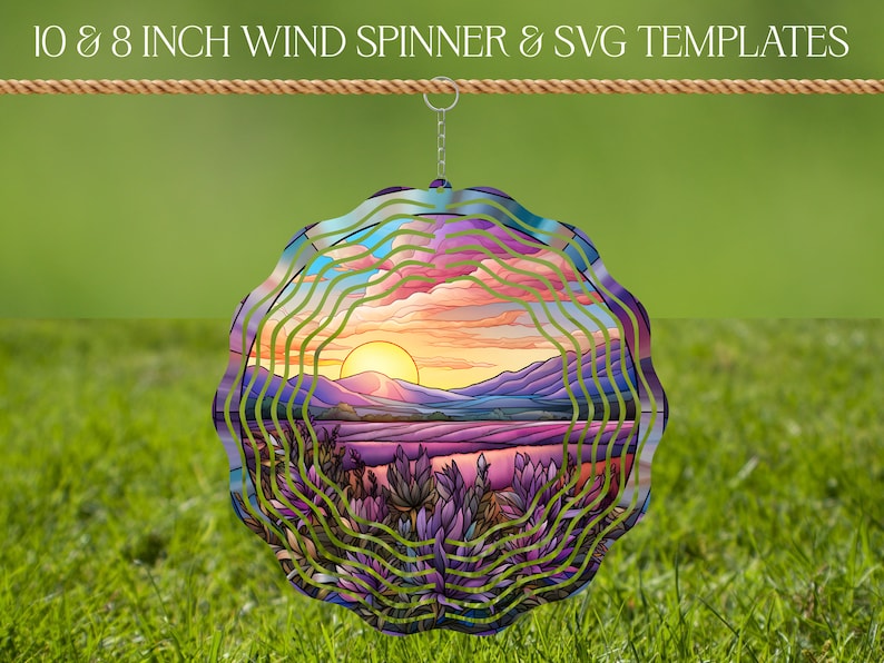 Flowers Wind Spinner Stained Glass Sublimation Design Template, Wind ...