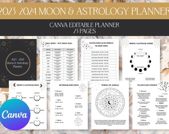 Lunar Calendar 2024 digital MOON GODDESS Design - Etsy