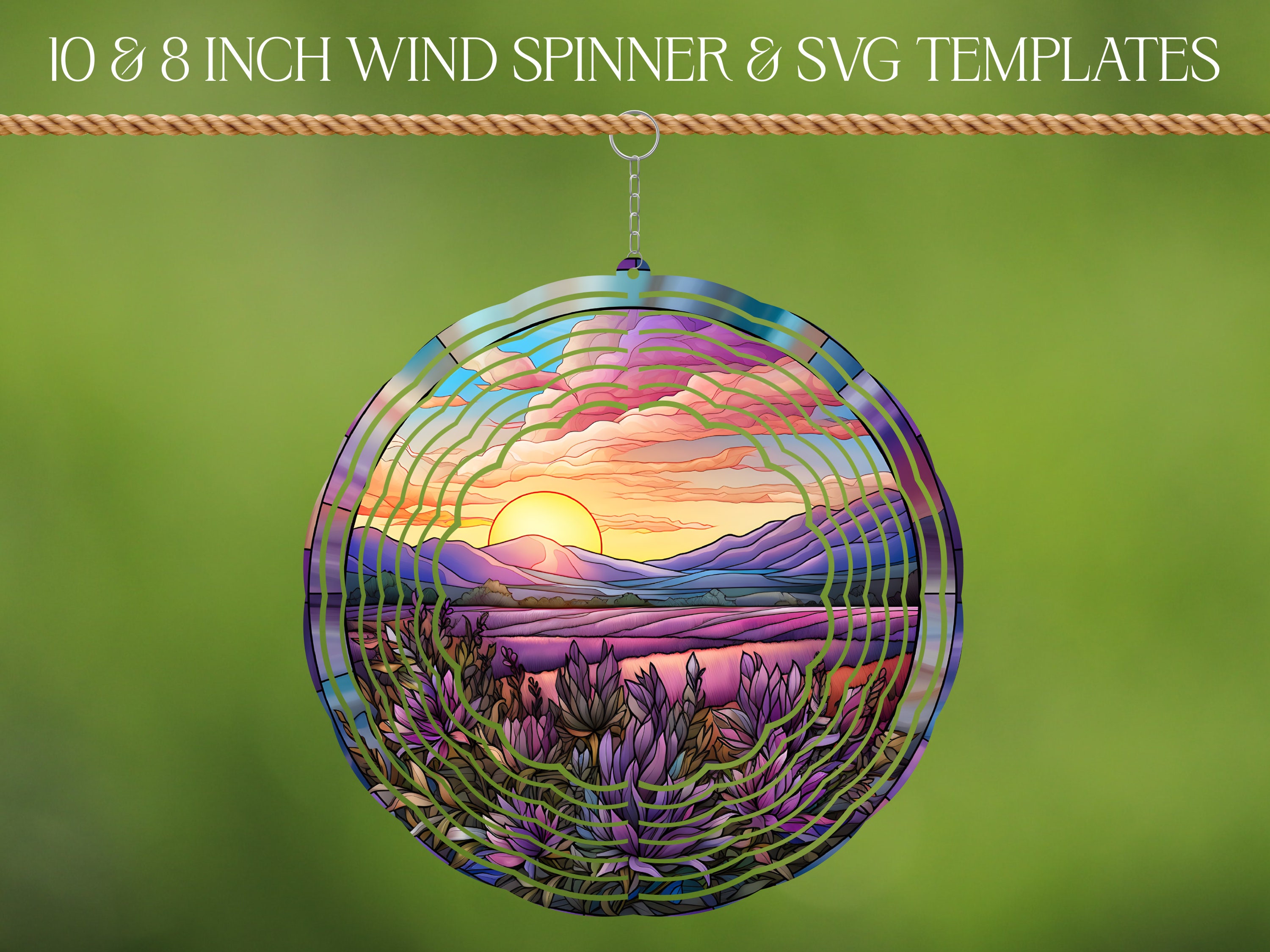 Flowers Wind Spinner Stained Glass Sublimation Design Template, Wind ...