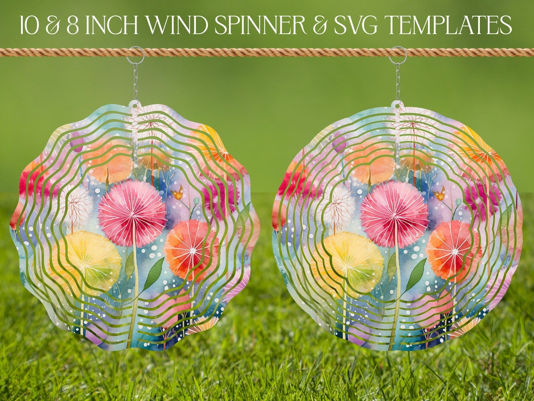 Dandelion Wind Spinner Sublimation Design Template, Wind Spinner SVG ...