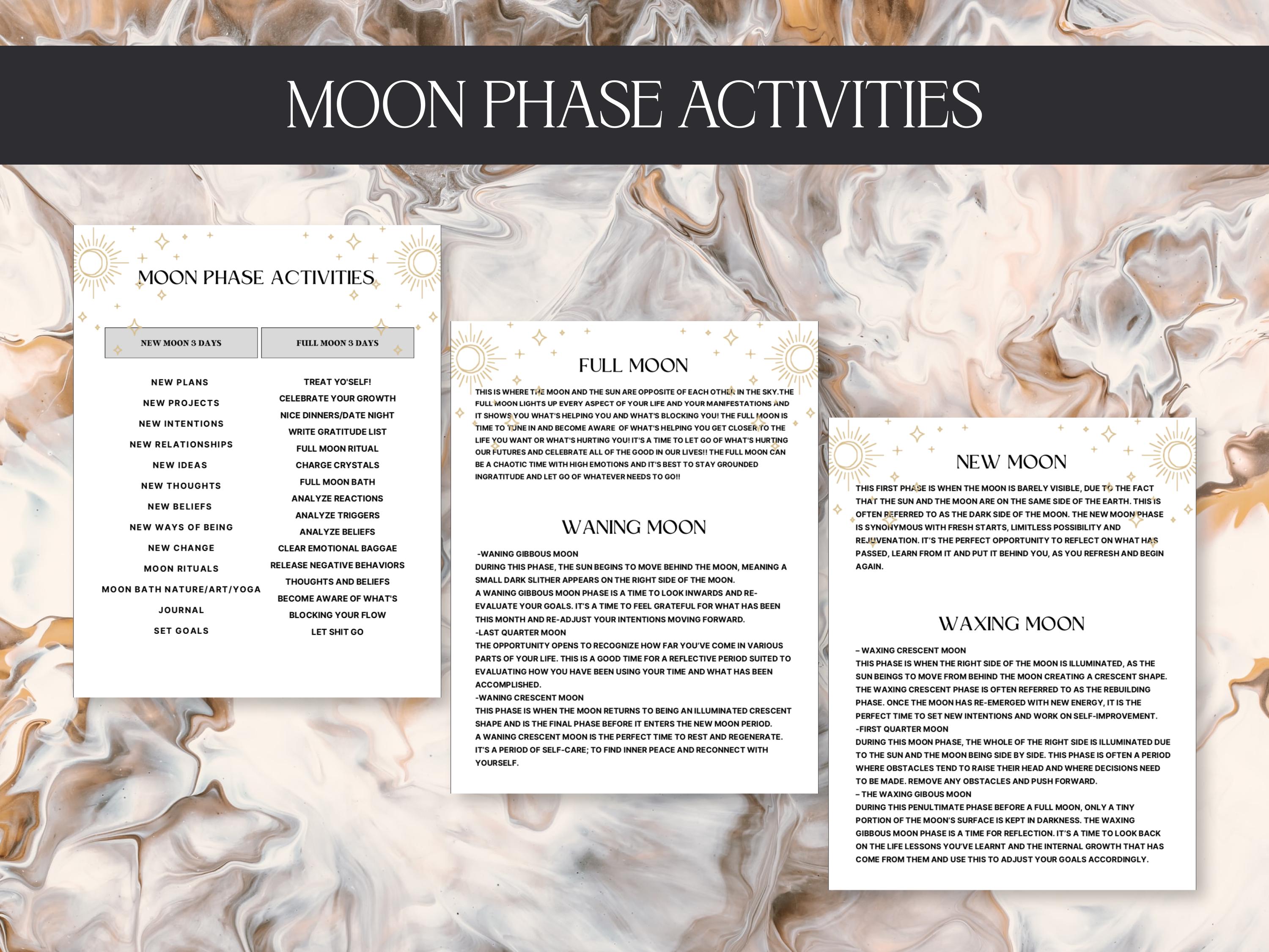 Editable Moon Astrology Planner in Canva, Template Pack, 2025 2026 Moon ...