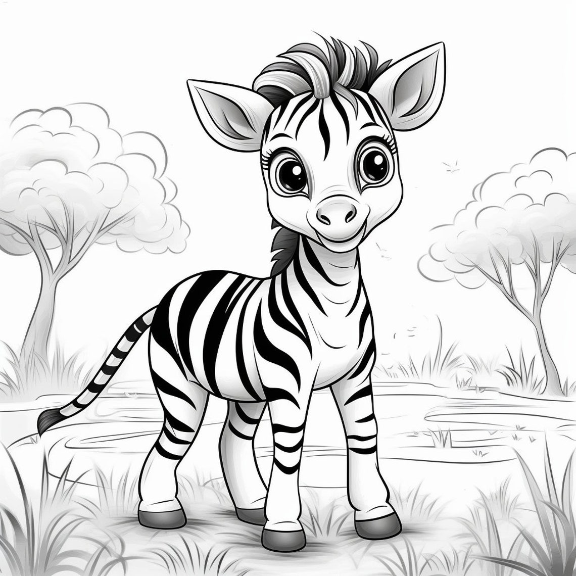 10 Coloring Pages for Children - Wild Animals Edition - Etsy