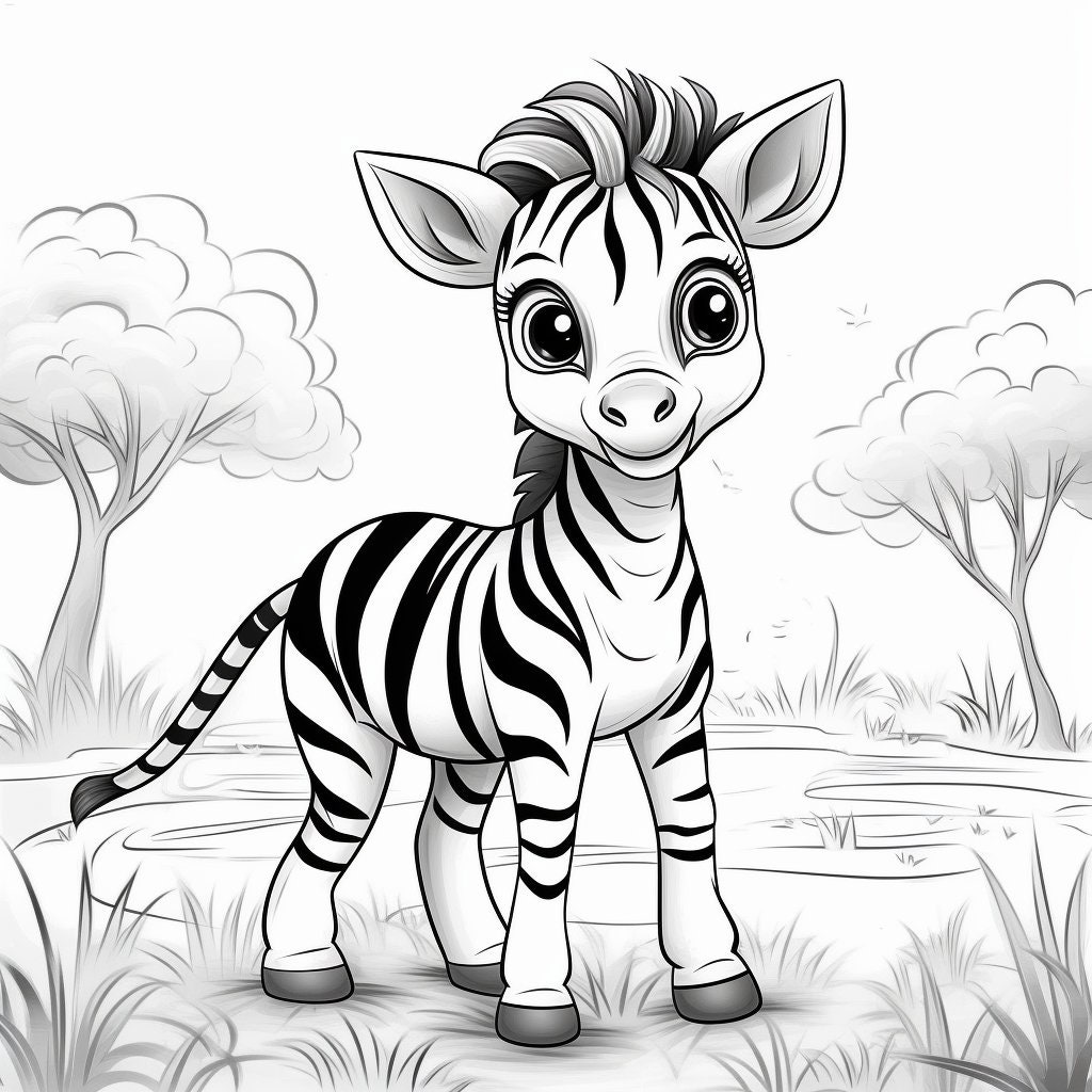 10 Coloring Pages for Children - Wild Animals Edition - Etsy