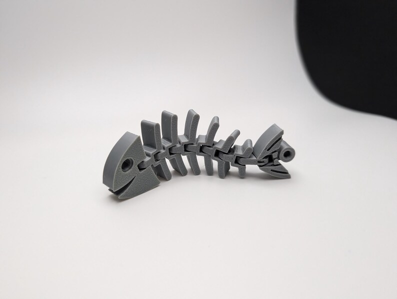 Flexi Fish Fossil - Keychain - Fidget Toy - Articulated - 3D Printed - Etsy