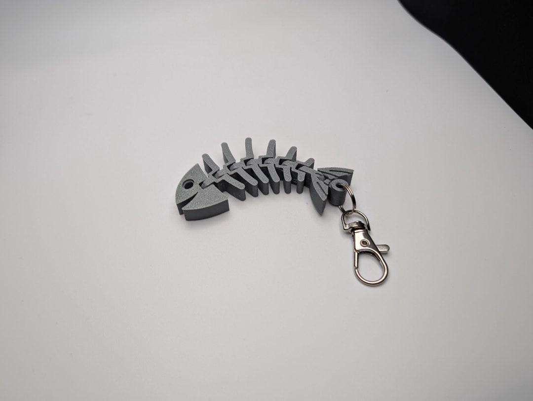 Flexi Fish Fossil - Keychain - Fidget Toy - Articulated - 3D Printed - Etsy