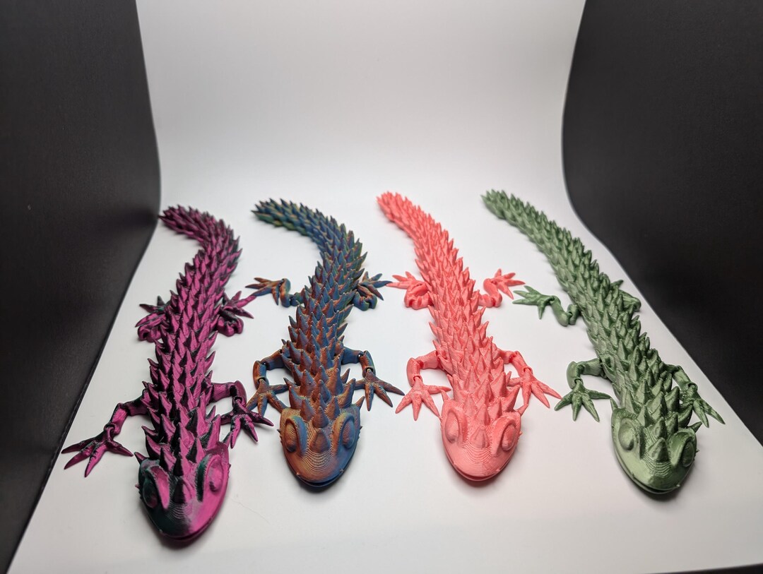 Flexi Spiky Lizard Multicolor Fidget Toy Articulated 3D Printed - Etsy