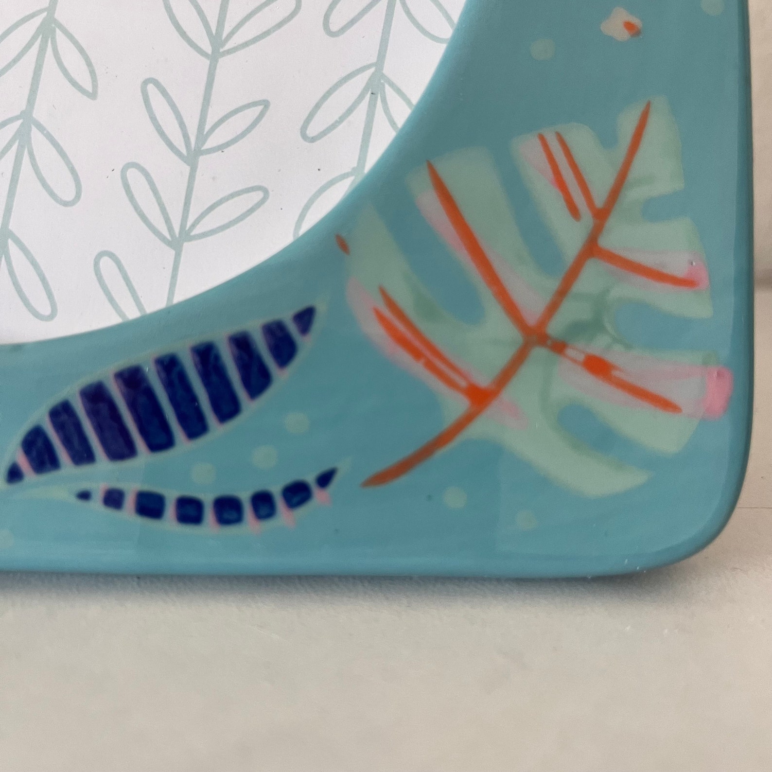Handpainted Turquoise Frame With Floral Detail - Etsy