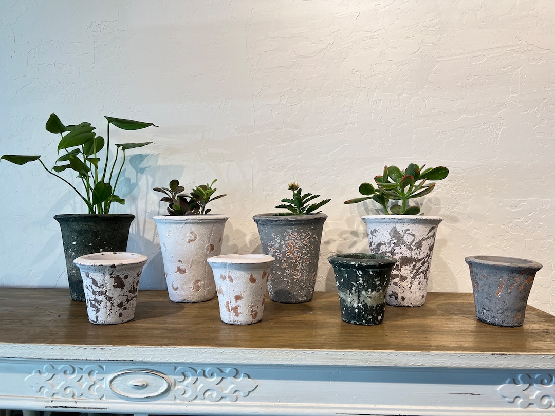 Distressed Clay Planter 2 Sizes - Etsy