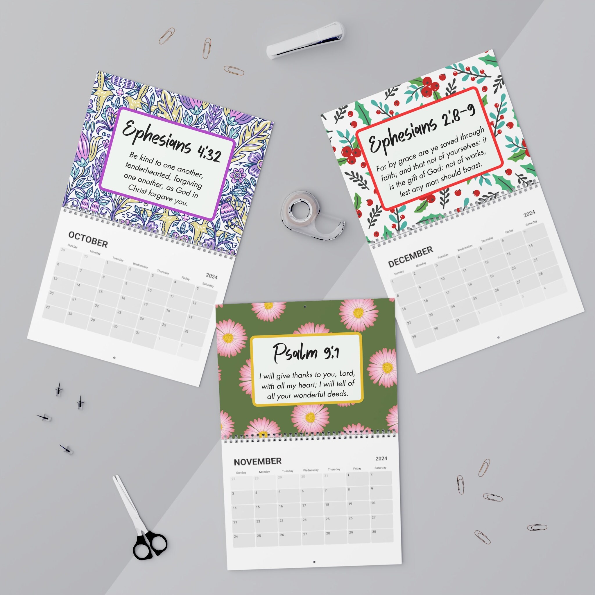 Jesus Calendar Christian Bible Verse Calendar Religious House Warming ...