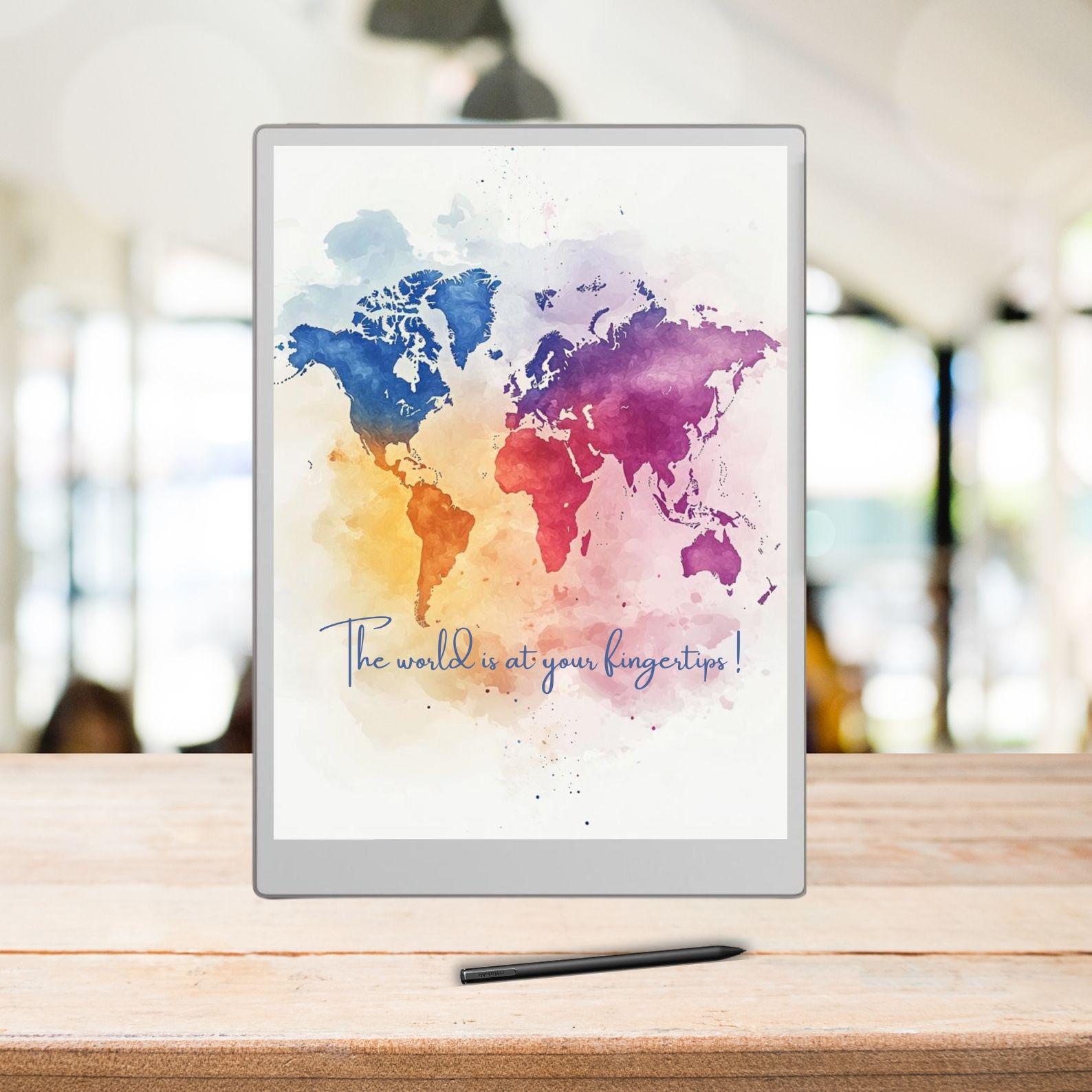 World Map Sleep Screen for Remarkable 2 / Onyx Boox (PNG Digital ...