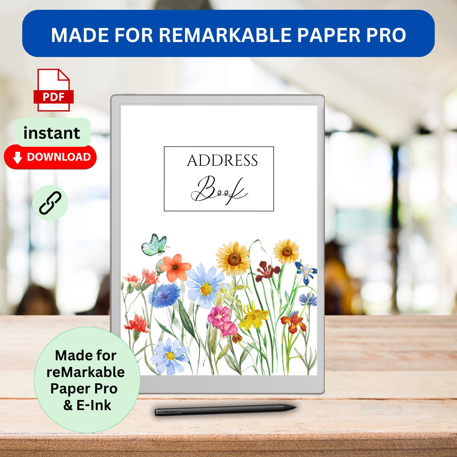 Address Book Hyperlinked Template for Remarkable Paper Pro Contact Book ...