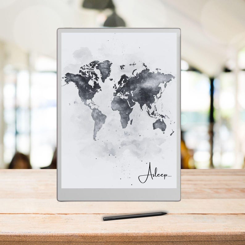 World Map Sleep Screen for Remarkable 2 / Onyx Boox (PNG Digital ...
